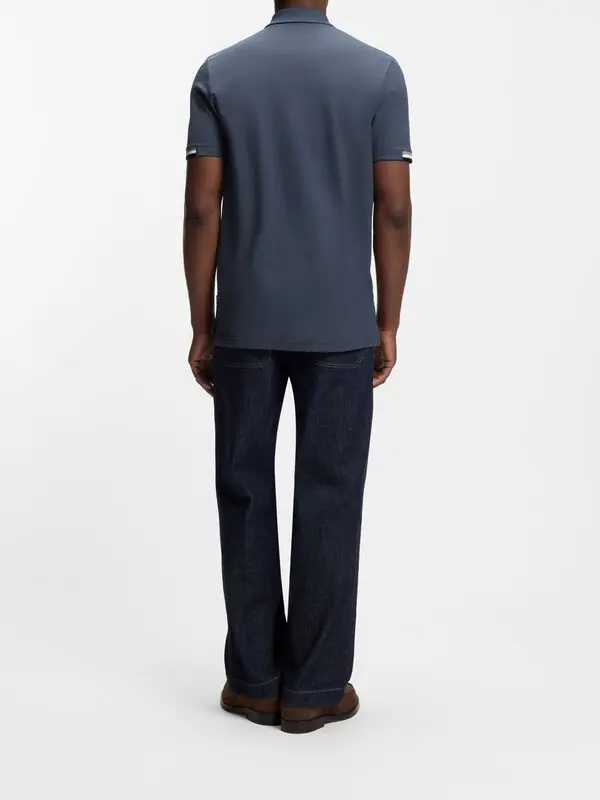 Hugo Boss Rubberized Logo Regular-fit Polo Shirt - Blue