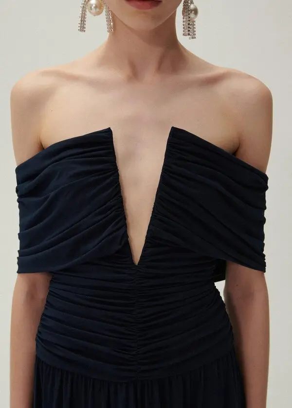 Magda Butrym Strapless Gown With Deep V-neckline