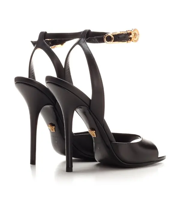 Versace Safety Pin Ankle Strap Sandals
