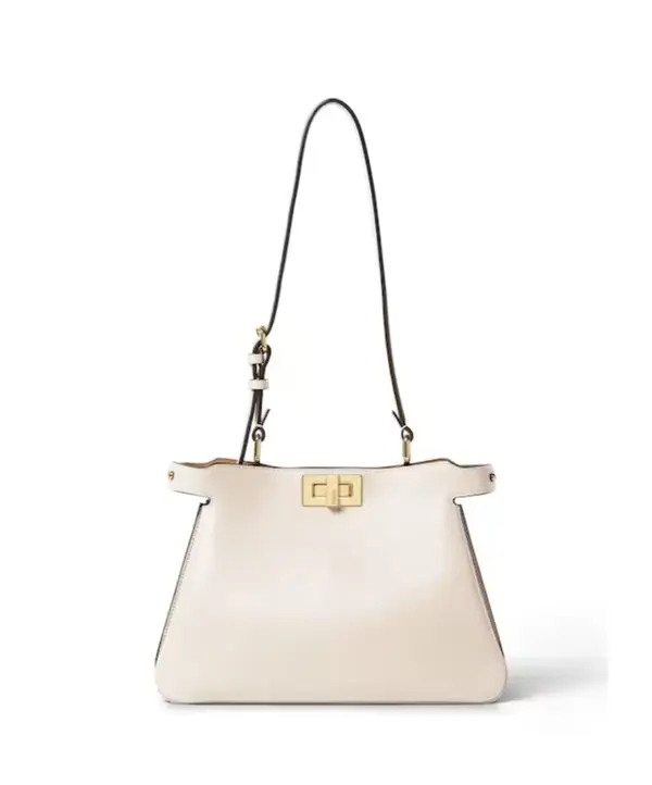 Fendi Peekaboo Twist-lock Small Shoulder Bag - White