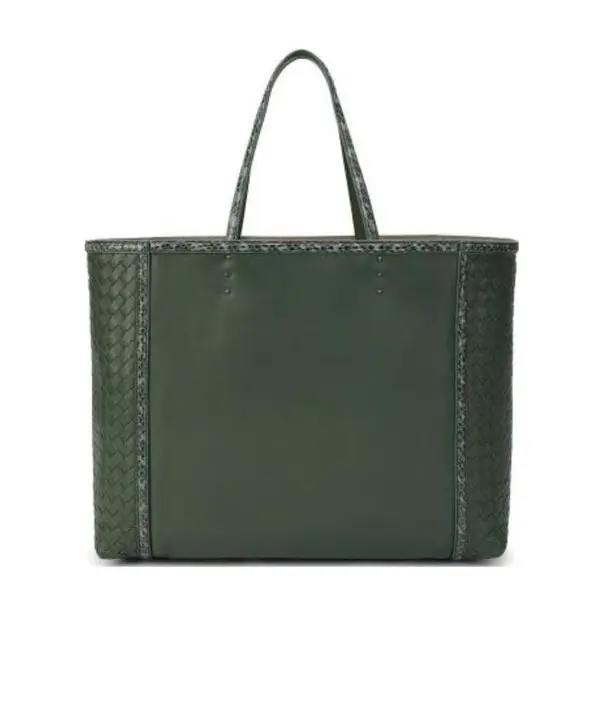 Bottega Veneta Woven Logo Tote - Green