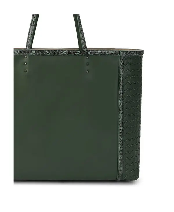 Bottega Veneta Woven Logo Tote - Green