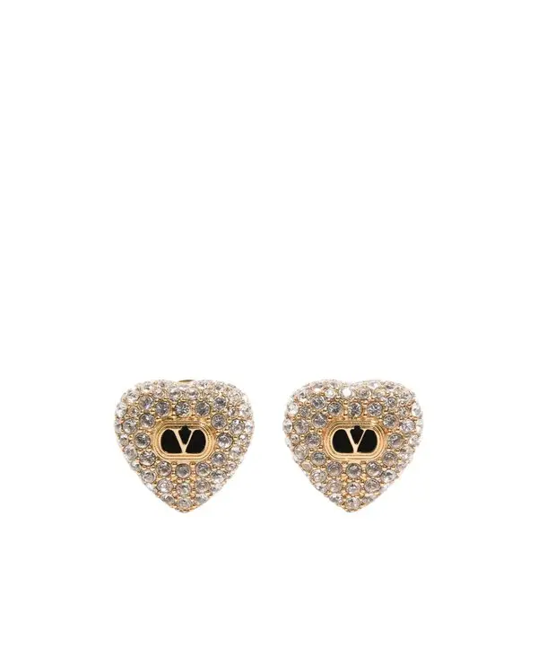 Valentino Garavani Coeur Royal Embellished Earrings - Yellow