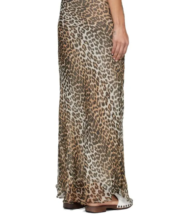 GANNI Print Sleeveless Maxi Dress - Leopard