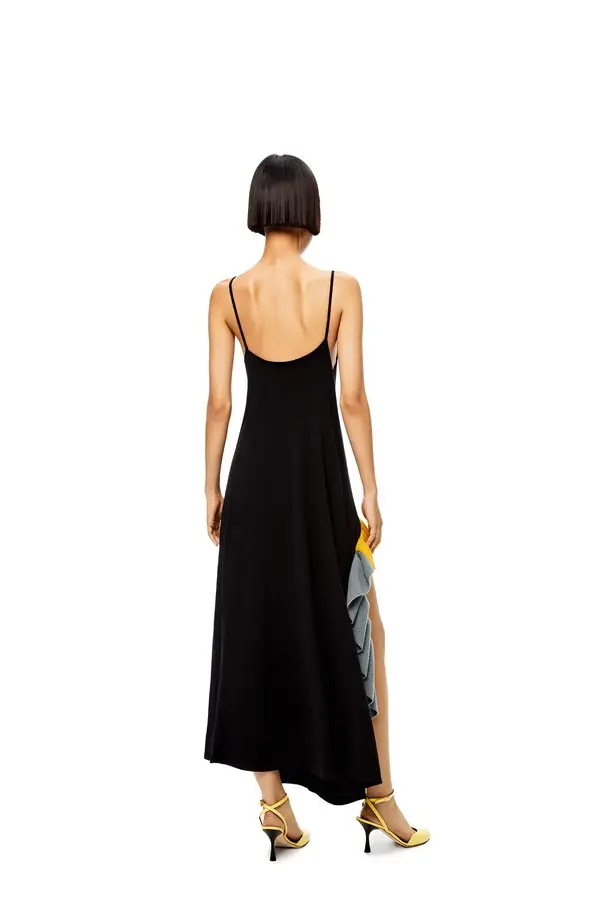 Loewe Wool Pleated Trimmed Knitted Midi Dress