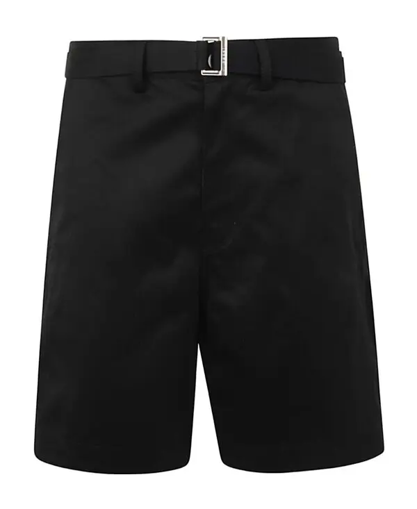 Sacai Wide-leg Belted Cotton Chino Shorts