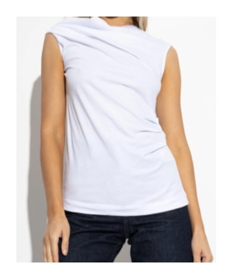 Dries Van Noten Sleeveless Asymmetrical Top - White