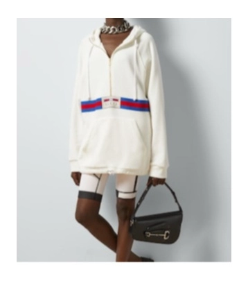 Gucci Quarter Zip Jumper With Logo Patch - White