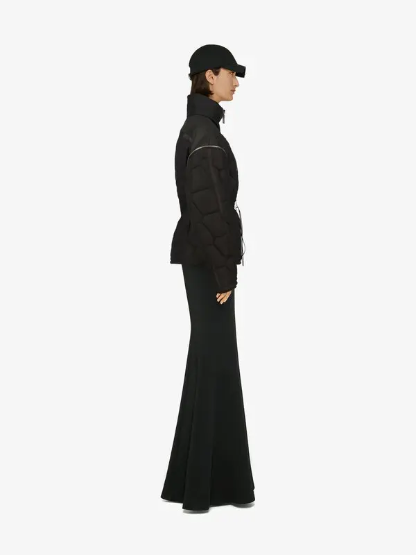Givenchy Logo Detachable Sleeve Quilted Short Coat