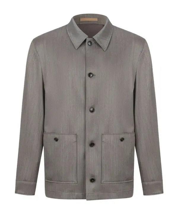 Hugo Boss Long-sleeved Collared Casual Jacket - Gray