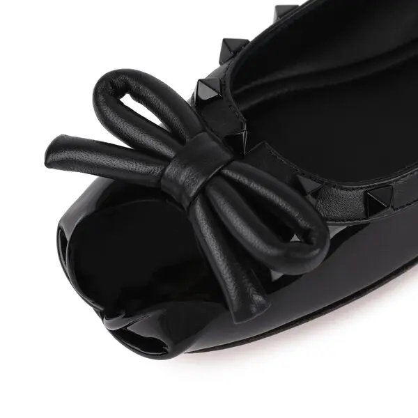 Valentino Garavani Studded Ballet Flats With Bow Detail