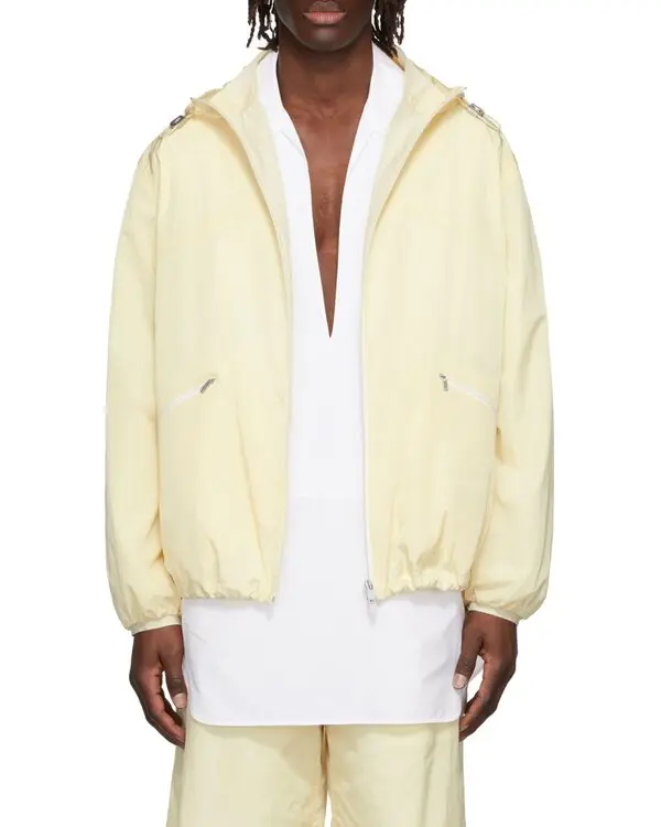JIL SANDER Zip-up Drawstring Hooded Jacket - Nude