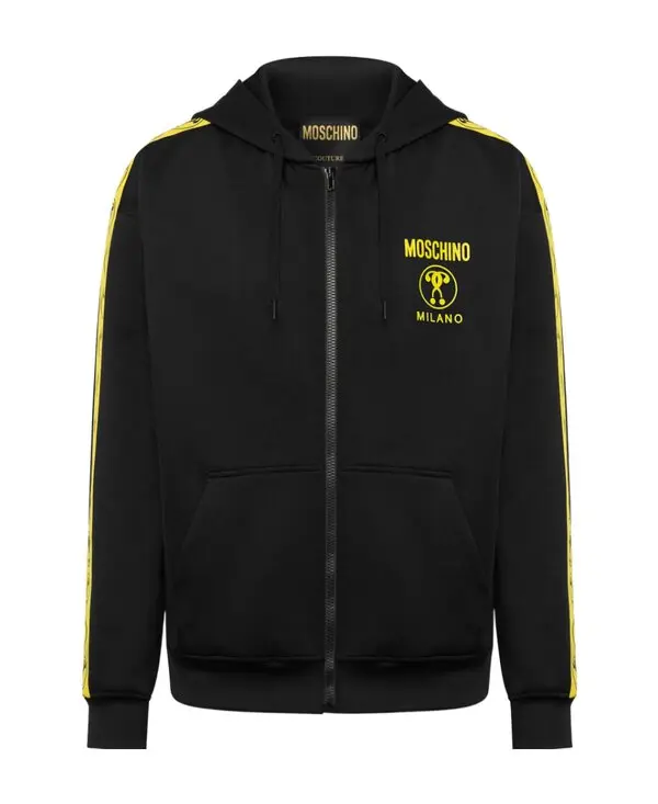 Moschino Zip-up Hoodie With Embroidered Logo Detail