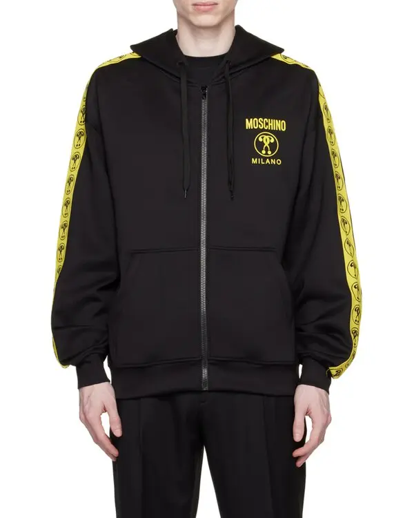 Moschino Zip-up Hoodie With Embroidered Logo Detail