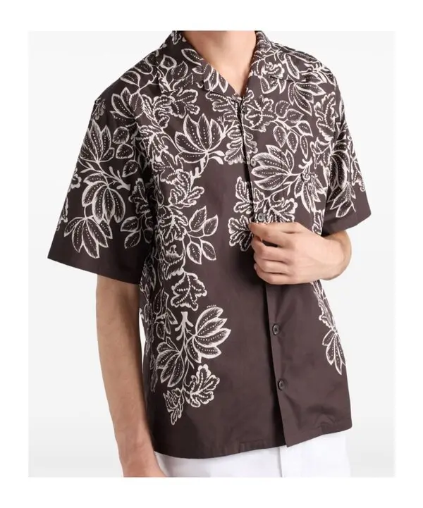 Prada Floral Print Short Sleeve Shirt