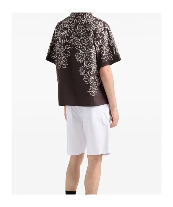 Prada Floral Print Short Sleeve Shirt