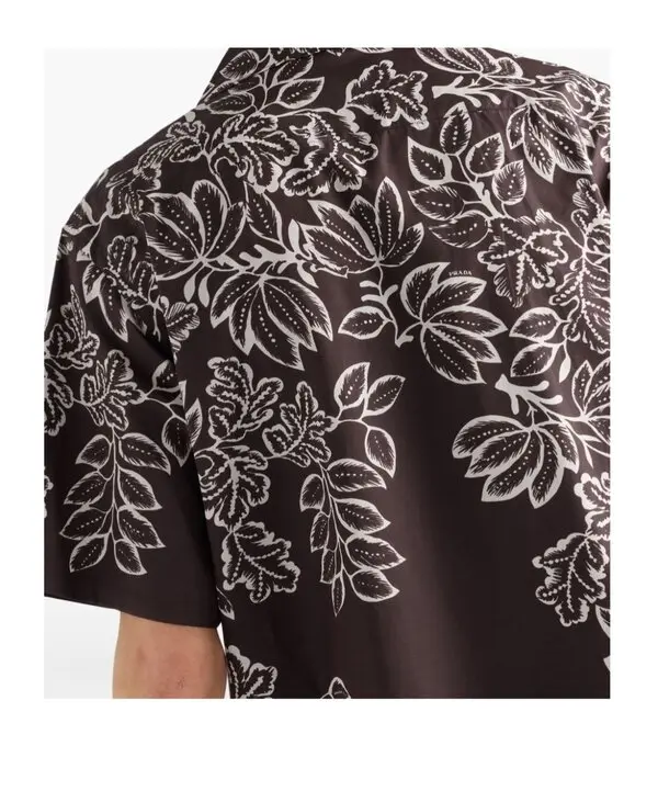 Prada Floral Print Short Sleeve Shirt