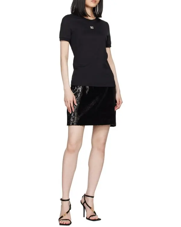 Dolce & Gabbana Dg Embellished Crewneck T-shirt - Black