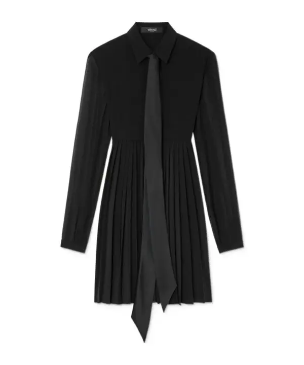 Versace Crêpe De Chine Lavallière Mini Dress