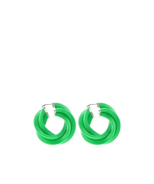 Bottega Veneta Twisted Hoop Earrings - Green