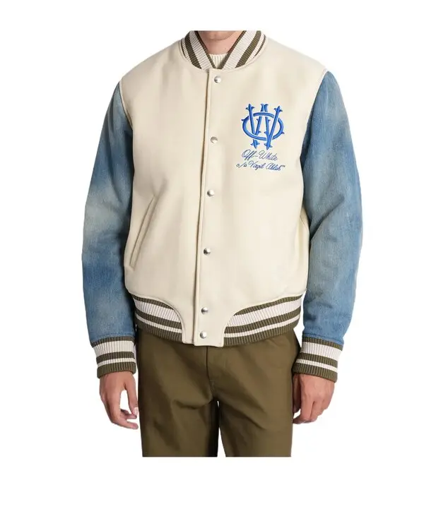 Off-White Embroidered Logo Button-up Jacket - White