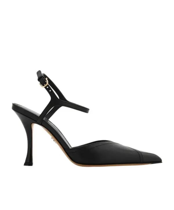 FERRAGAMO 95mm Leather Pointed Toe Pumps