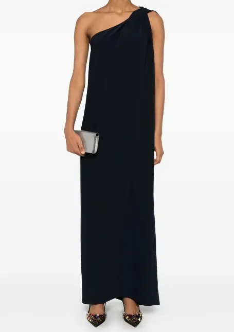 P.a.r.o.s.h One-shoulder Draped Maxi Dress - Blue