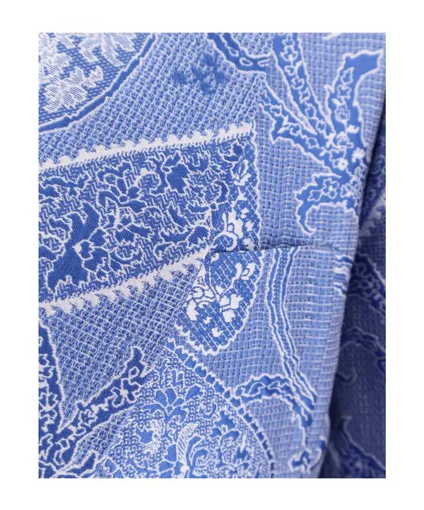 Etro Paisley Printed Tailored Jacket - Blue