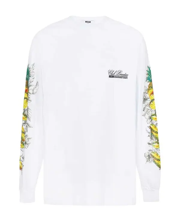 MSGM Club Paradiso Print Long-sleeve T-shirt