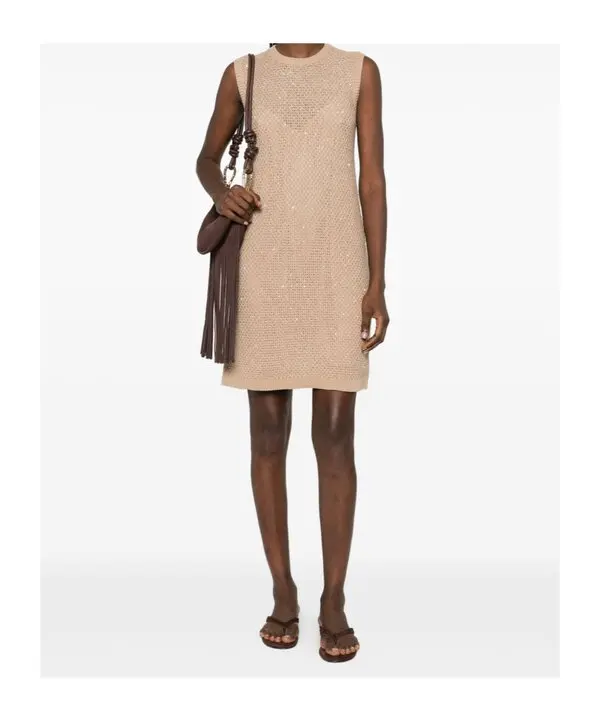 Fabiana Filippi Sleeveless Sequined Knit Dress