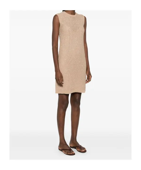 Fabiana Filippi Sleeveless Sequined Knit Dress