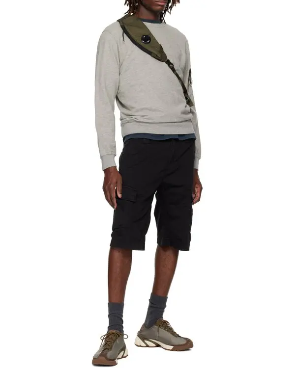 C.P. COMPANY Long-sleeved Crewneck Sweatshirt With Ribbed Hem - Grey