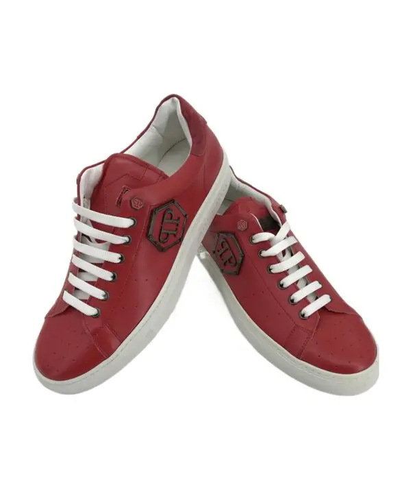 Philipp Plein Logo Detail Lace-up Sneakers - Red