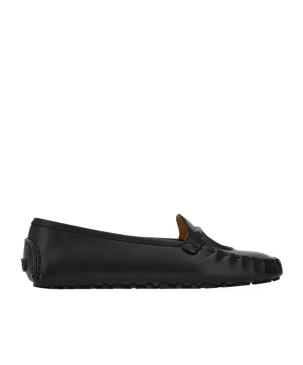 FERRAGAMO Gancini Detail Driver Loafers - Black