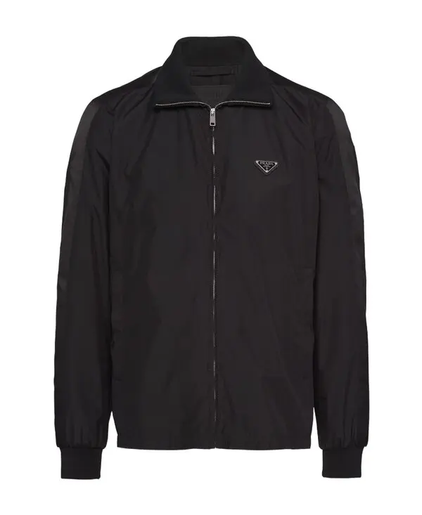 Prada Silk Blend Blouson Jacket - Black