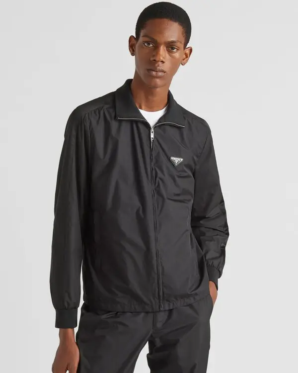 Prada Silk Blend Blouson Jacket - Black