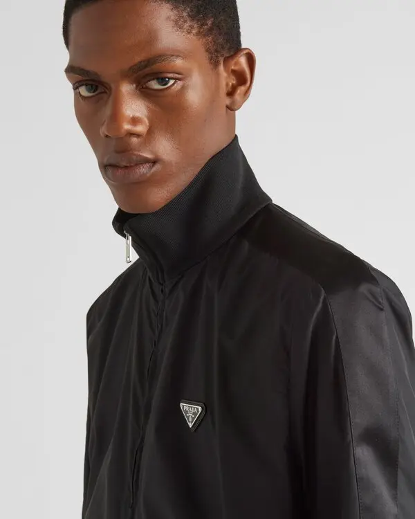 Prada Silk Blend Blouson Jacket - Black