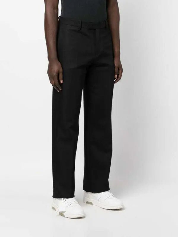 Off-White High Waist Straight Leg Trousers