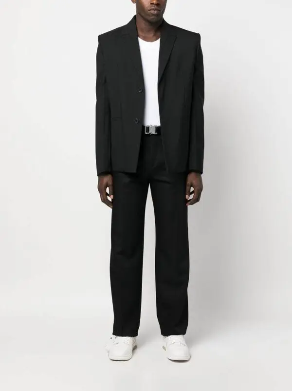 Off-White High Waist Straight Leg Trousers