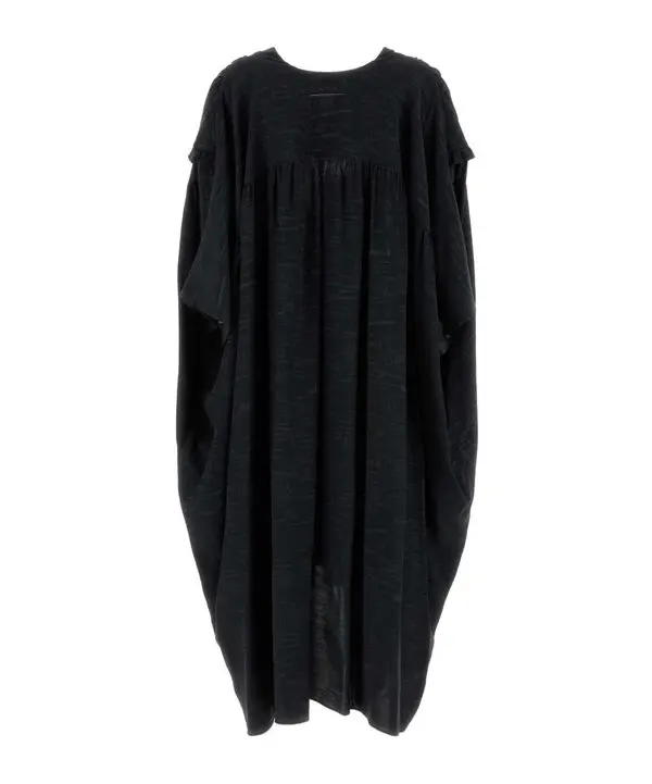MAISON MARGIELA V-neck Midi Dress With Cape Sleeves