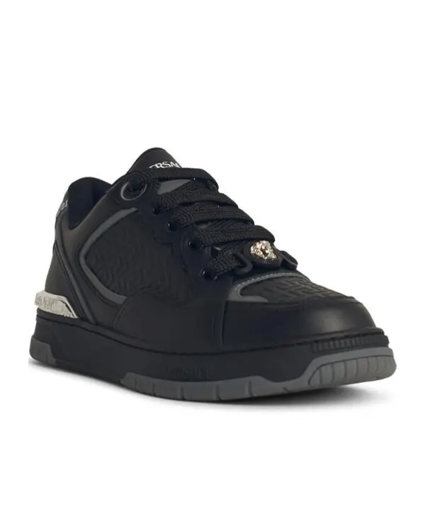 Versace Logo-embossed Lace-up Sneakers - Black