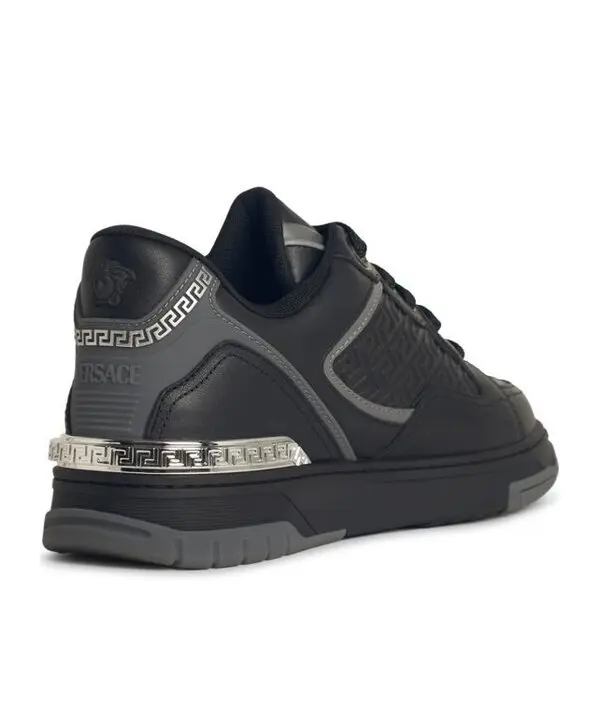 Versace Logo-embossed Lace-up Sneakers - Black