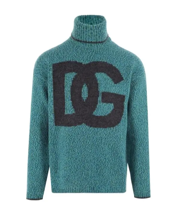 Dolce & Gabbana Dg Logo Roll Neck Knit Jumper