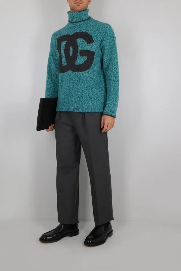 Dolce & Gabbana Dg Logo Roll Neck Knit Jumper