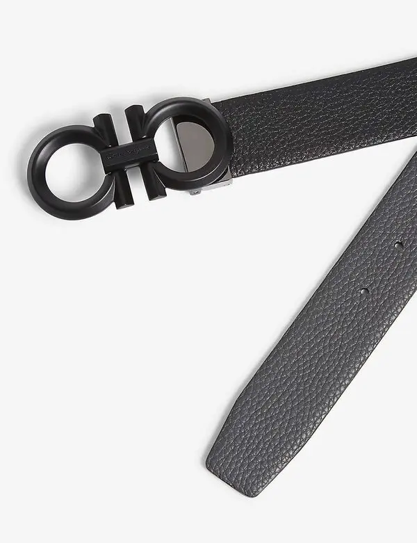 FERRAGAMO Gancini Reversible Belt - Black