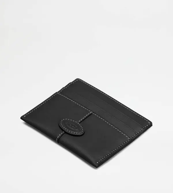 TOD'S Piccolo Logo Patch Card Holder - Black
