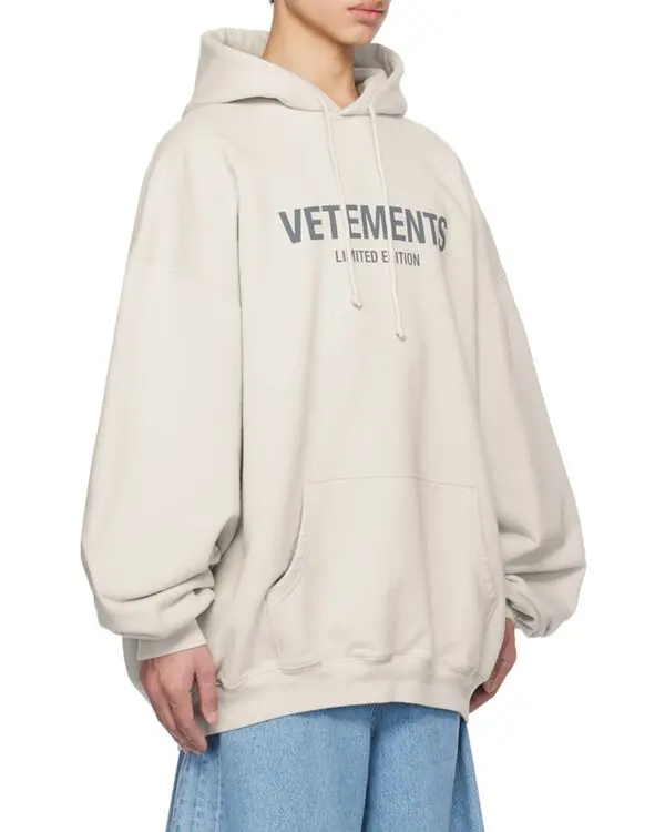 Vetements Logo Drawstring Hoodie - Pink