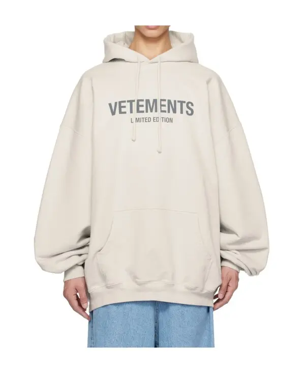 Vetements Logo Drawstring Hoodie - Pink