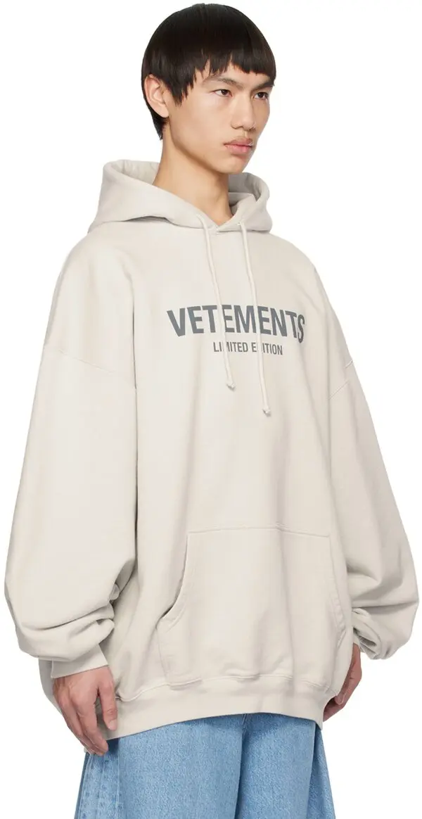 Vetements Logo Drawstring Hoodie - Pink
