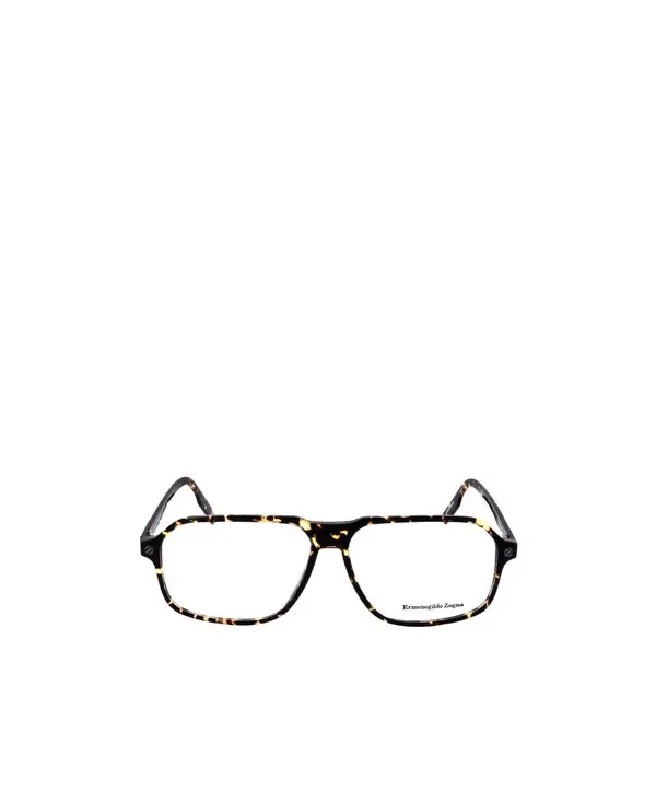 Zegna Geometric Optical Frames With Tortoiseshell Pattern - White